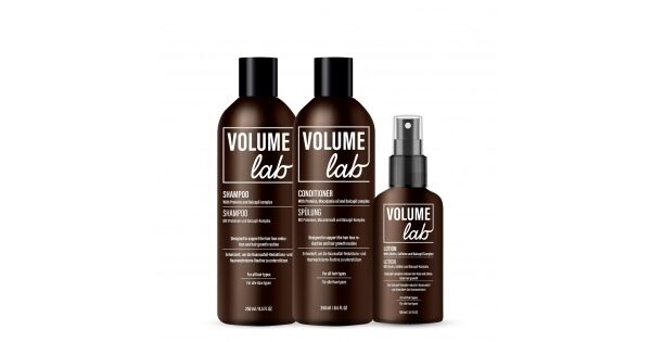 Volume lab Shampoo, Pflegebalsam, Serum und Haarmaske