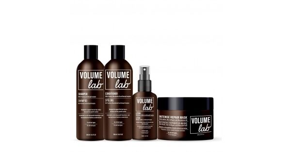 Volume lab Shampoo, Pflegebalsam, Serum und Haarmaske