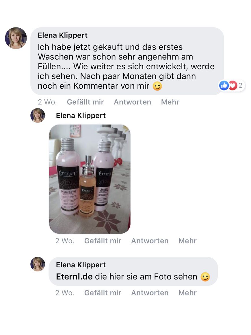 Eternl Shampoo, Pflegebalsam und Serum